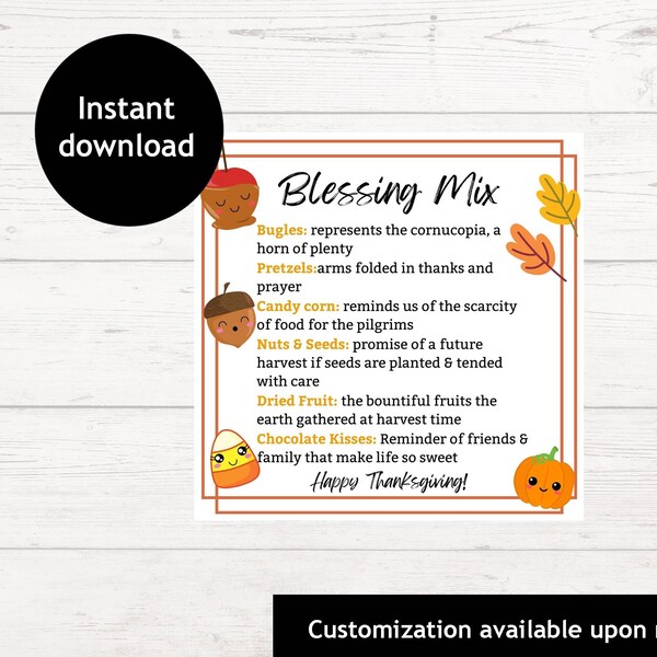Thanksgiving Blessing Mix - Etsy