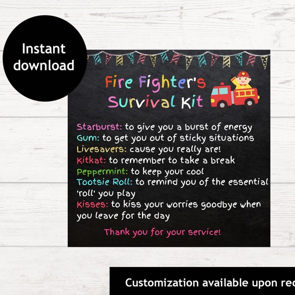 Firefighter Appreciation Card Printable - Etsy