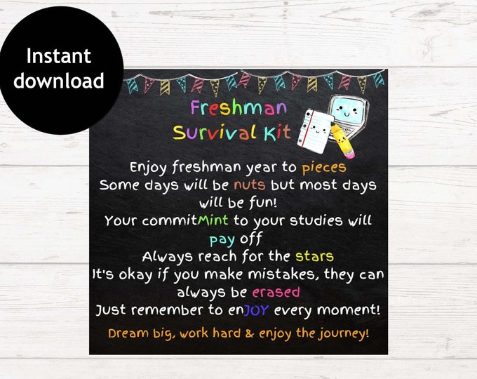 Freshman Year Survival Kit College Survival Kit Printable - Etsy