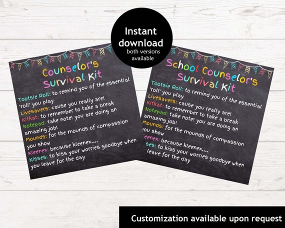 School Counselor Survival Kit Counselor Appreciation Gift - Etsy