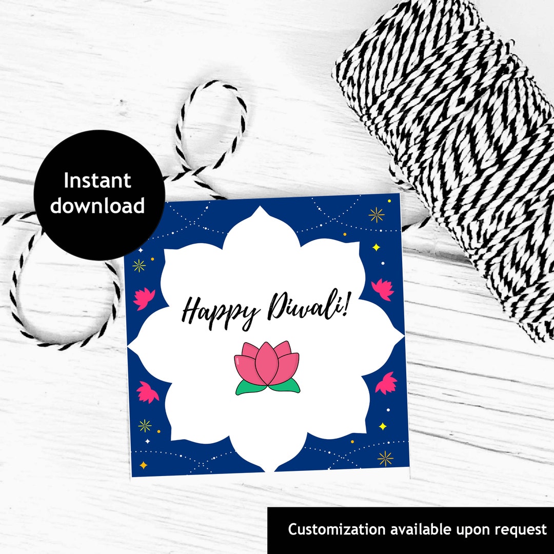 Printable Diwali Gift Tags | Diwali Cookie Tags | Diwali Goodie Bag ...