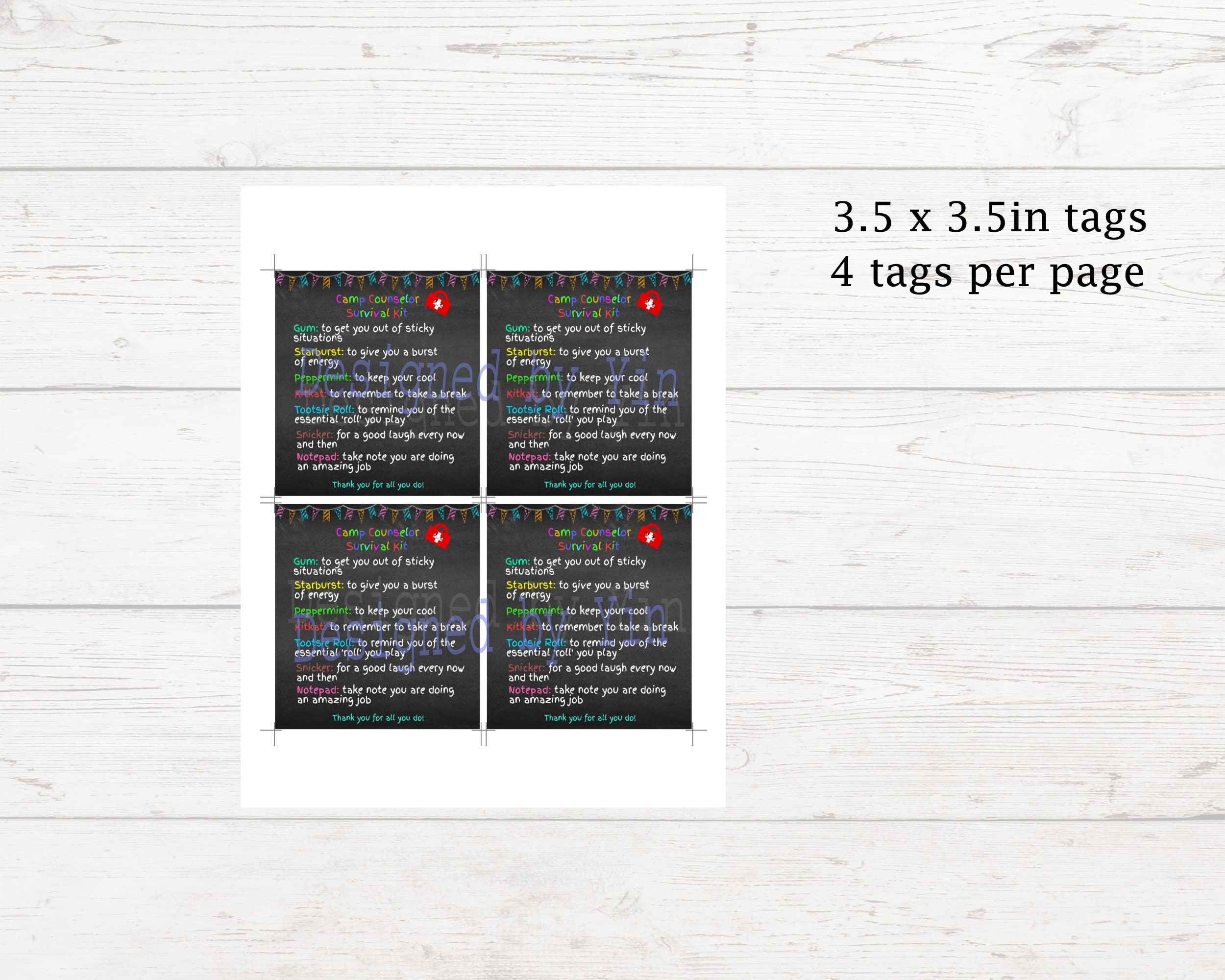 Editable Camp Counselor Survival Kit - Etsy