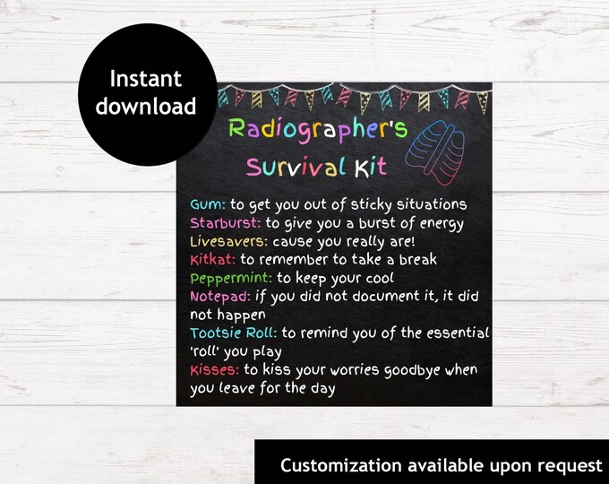 Radiographer Survival Kit Printable Survival Kit Gifts for - Etsy