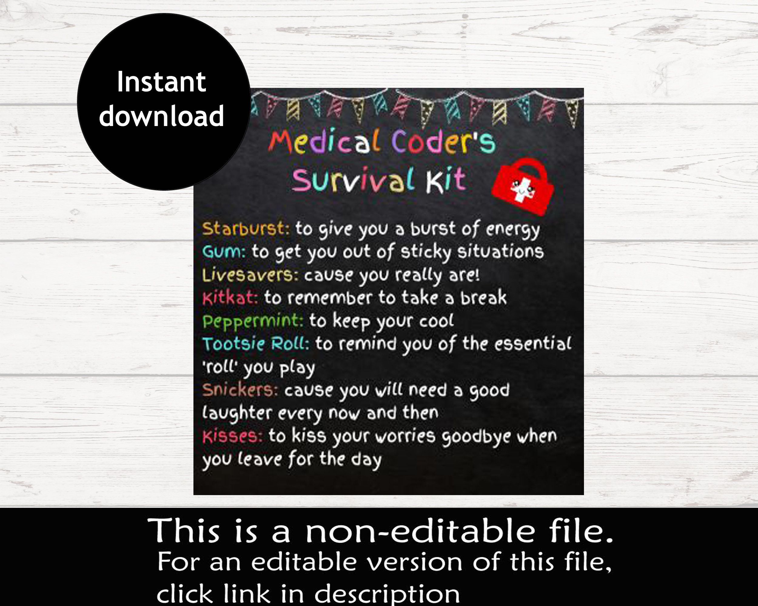Medical Coder's Survival Kit | Printable Survival Kit | Gifts for ...