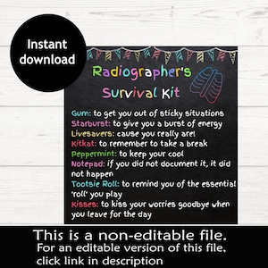 Radiographer Survival Kit | Printable Survival Kit | Gifts for ...