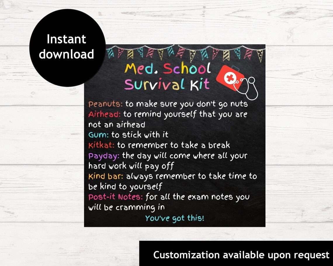 Medical School Survival Kit Medical Student Care Package Medical ...