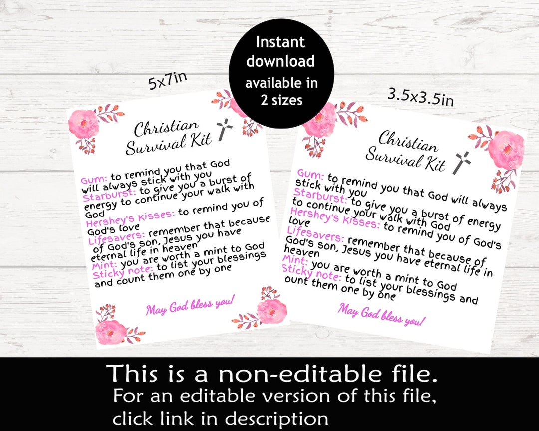 Printable Christian Survival Kit - Etsy
