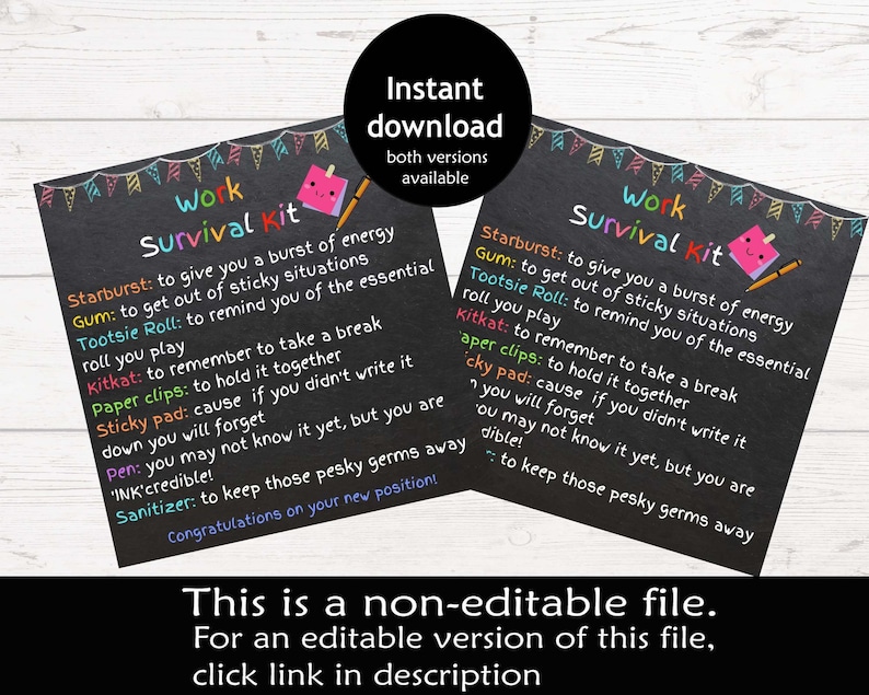 Work Survival Kit | Survival Kit for New Staff & Employees | Gift Bag ...