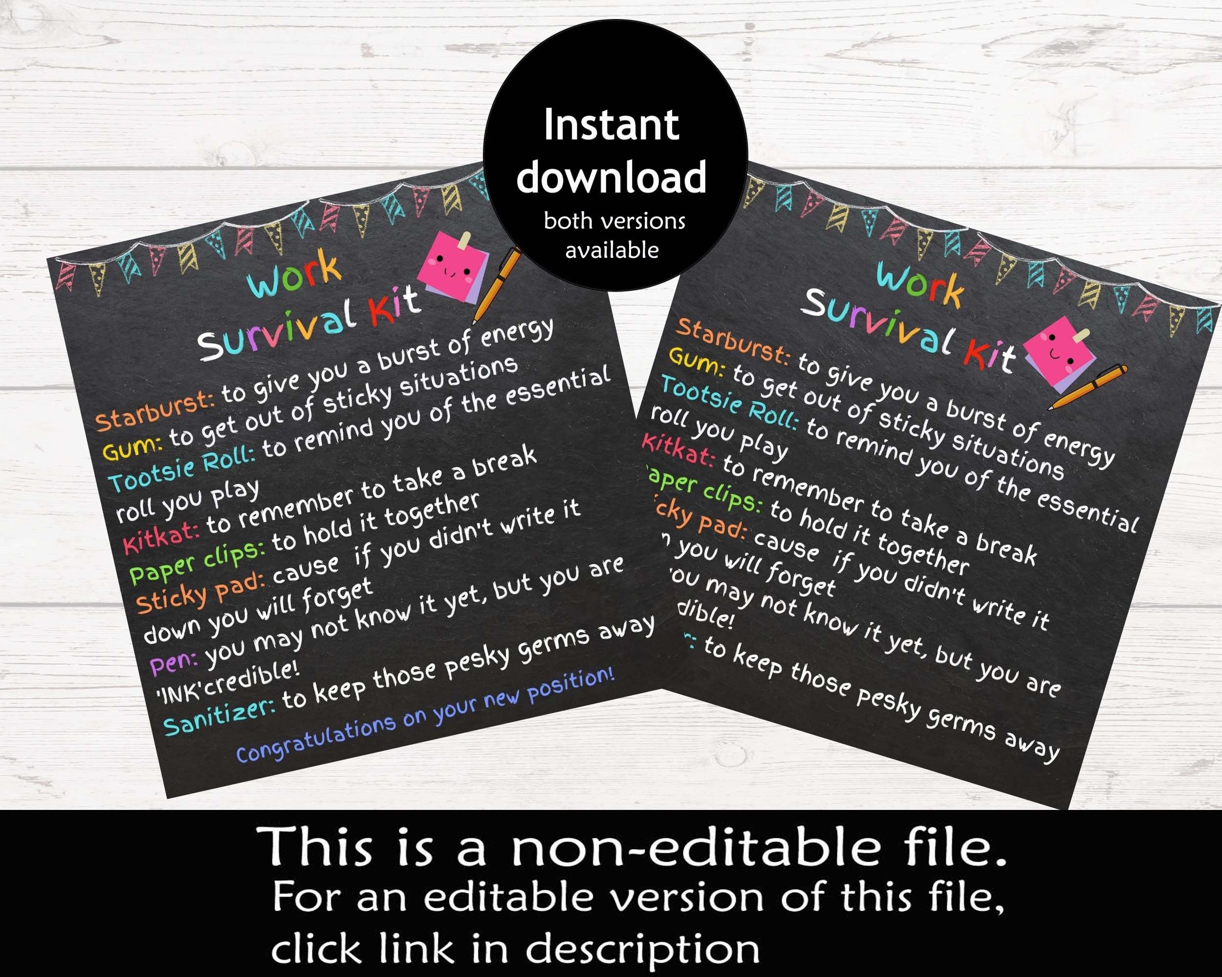 Work Survival Kit Survival Kit for New Staff & Employees - Etsy UK