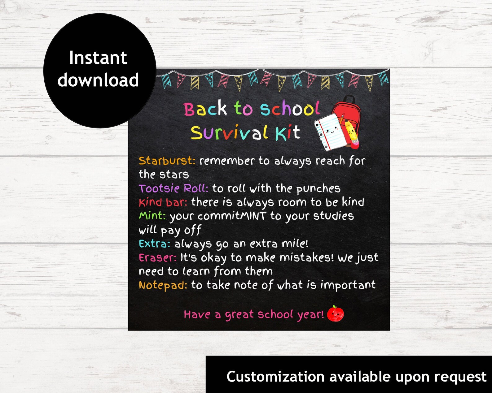 Back to School Survival Kit Back to School Gift Ideas | Etsy