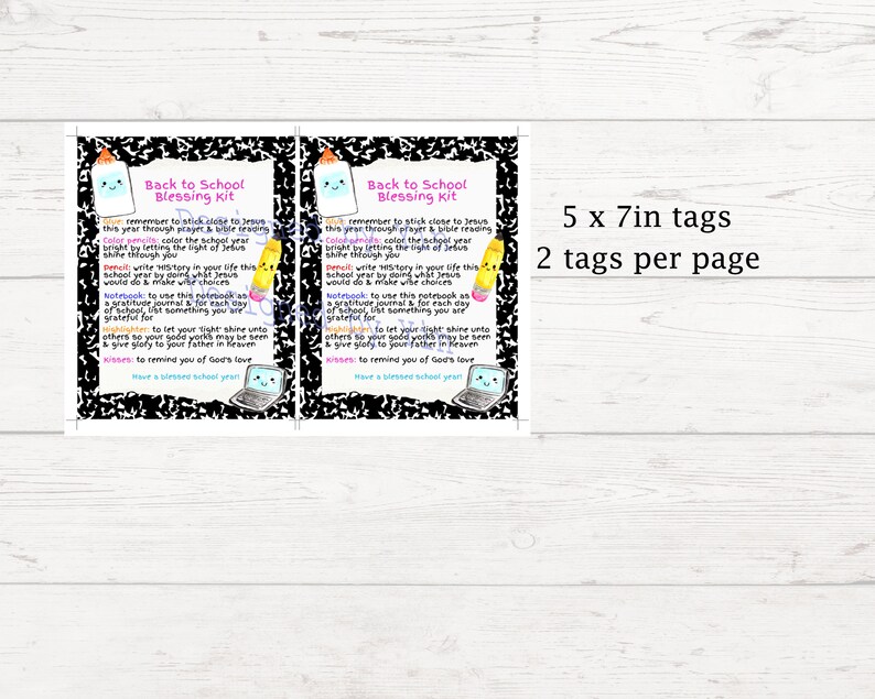 Back to School Blessing Kit | Back to School Prayer Gift Tag ...