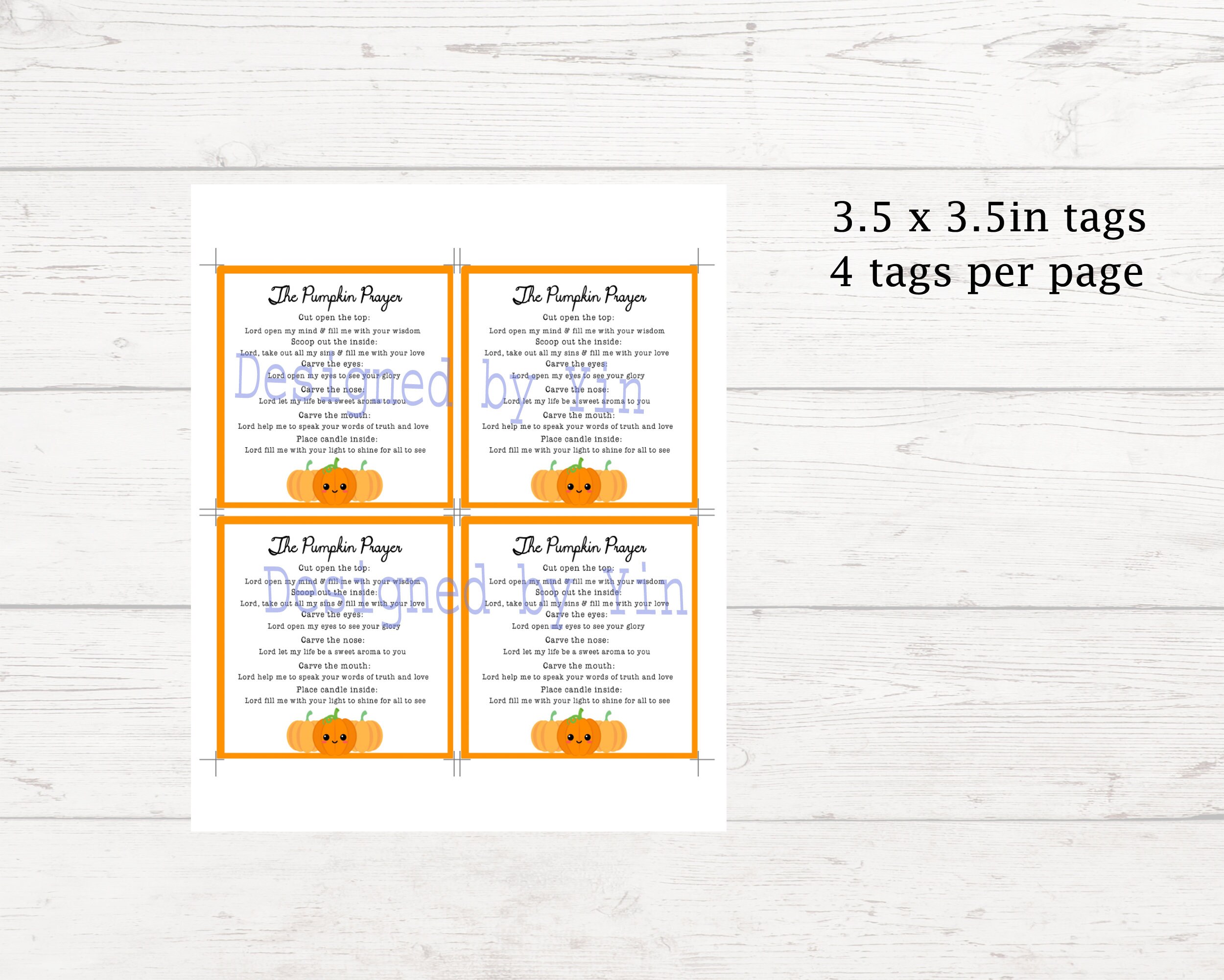 The Pumpkin Prayer Tag | Printable Pumpkin Prayer | Christian Pumpkin ...