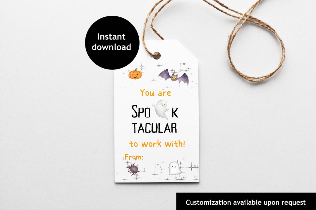 Halloween Tags for Co-workers | Printable Staff Appreciation Halloween ...
