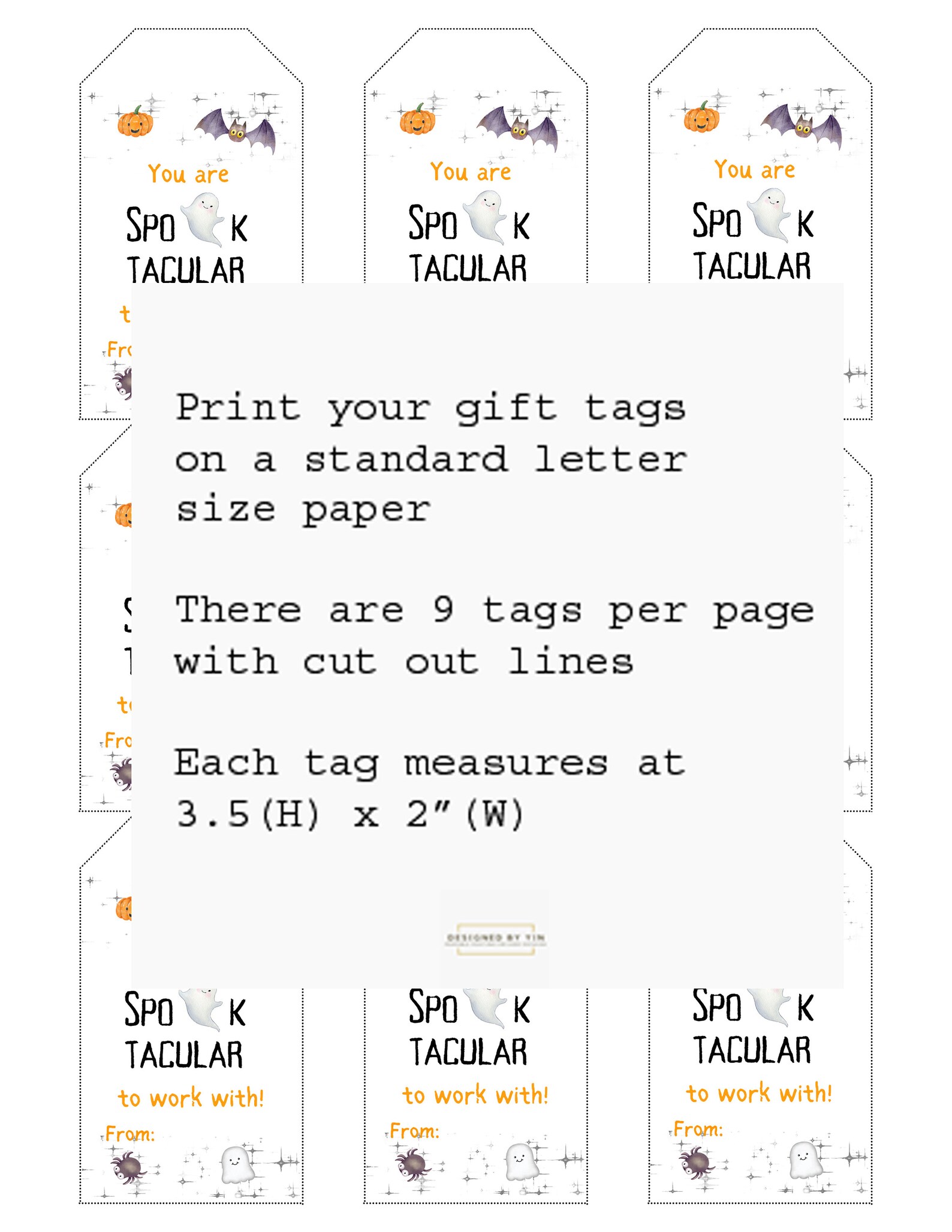 Halloween Tags for Co-workers | Printable Staff Appreciation Halloween ...