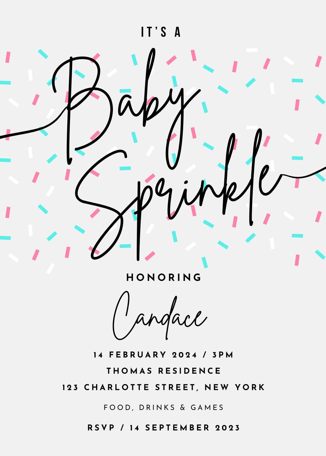 Baby Sprinkle Invitation - Etsy