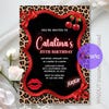 Cheetah Cherry Party Decor Birthday Dinner & Drinks Invitation Cherry ...