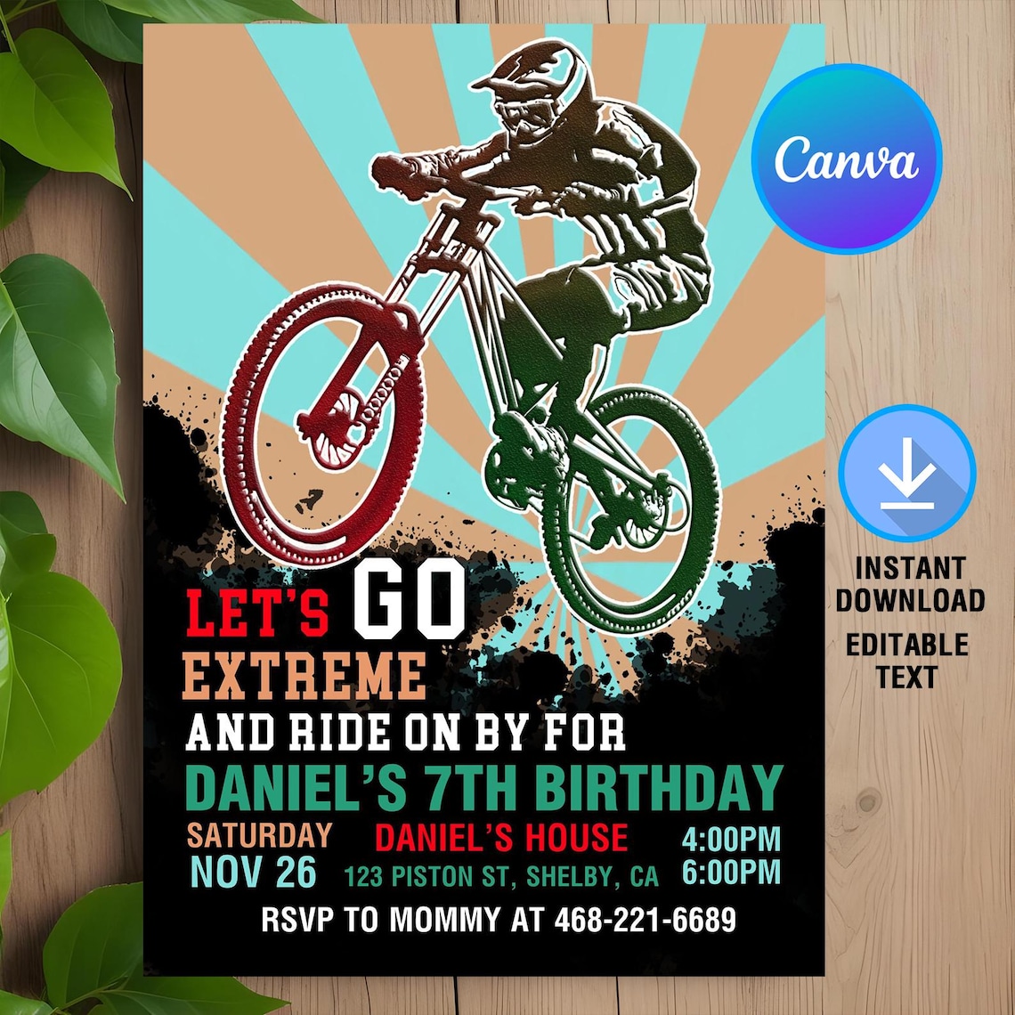 BMX Bike Invitation,bmx Bike Birthday,bmx Bike Birthday Invitation ...