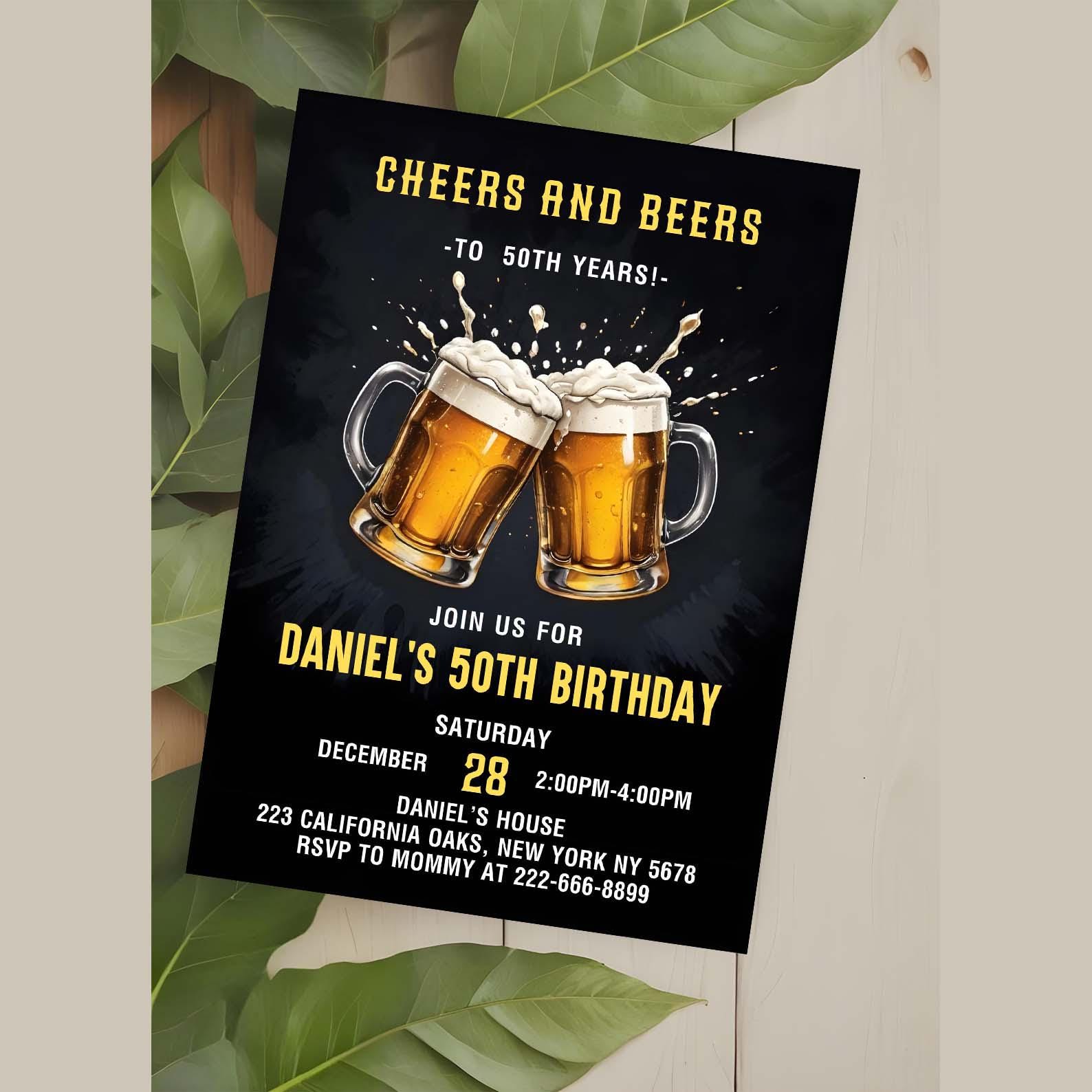 Cheers and Beers Birthday Invitation,cheers and Beers Invitation,beer ...