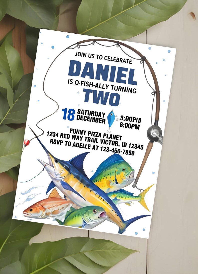 Fishing Invitation,fishing Birthday Invitation, Fishing Birthday ...