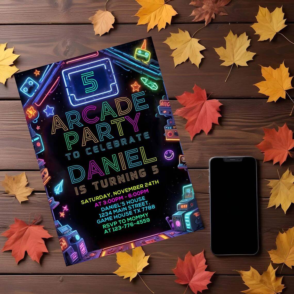 Arcade Party Birthday Invitation,arcade Party Invitation,arcade Party ...