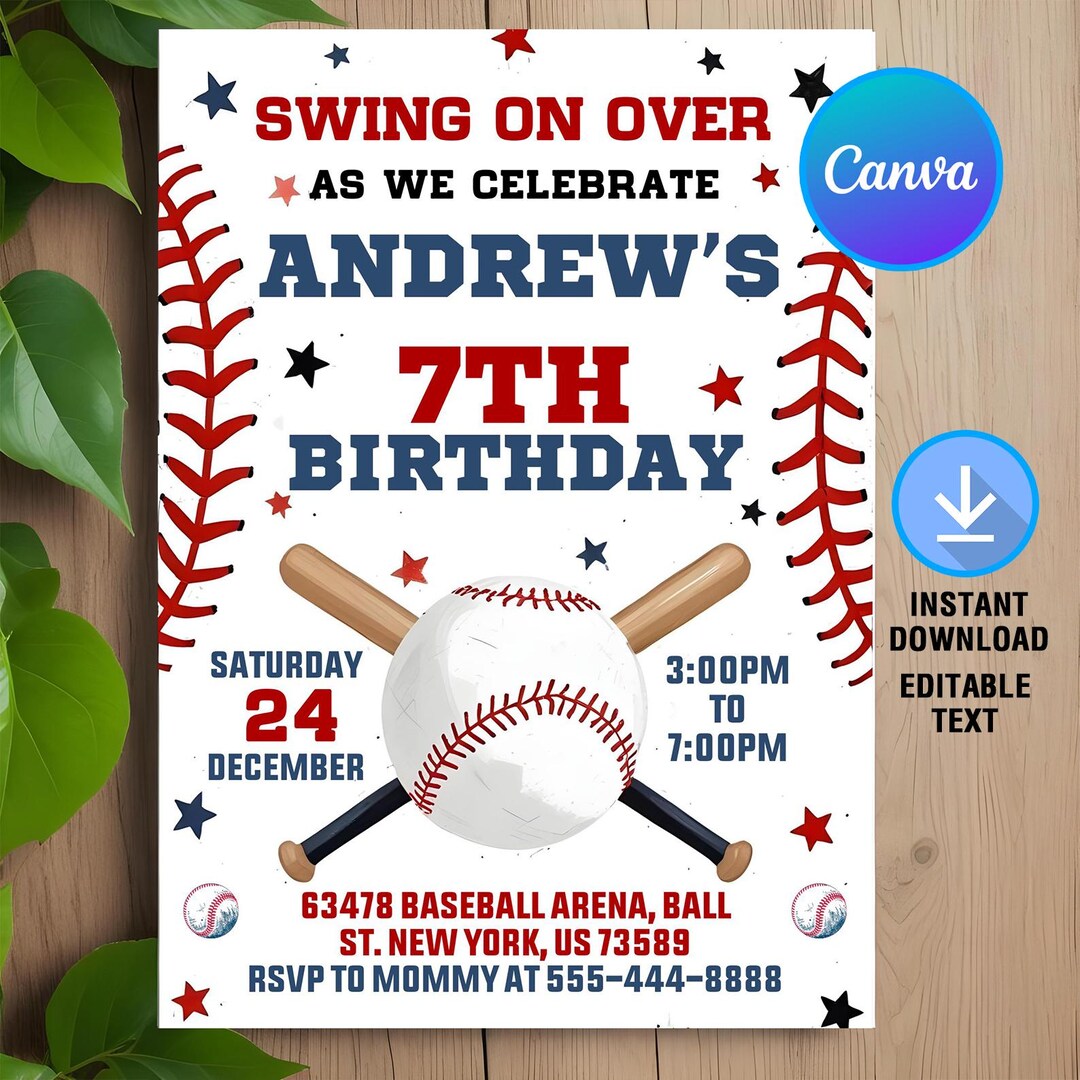 Baseball Invitation,baseball Birthday Invitation,baseball Party ...