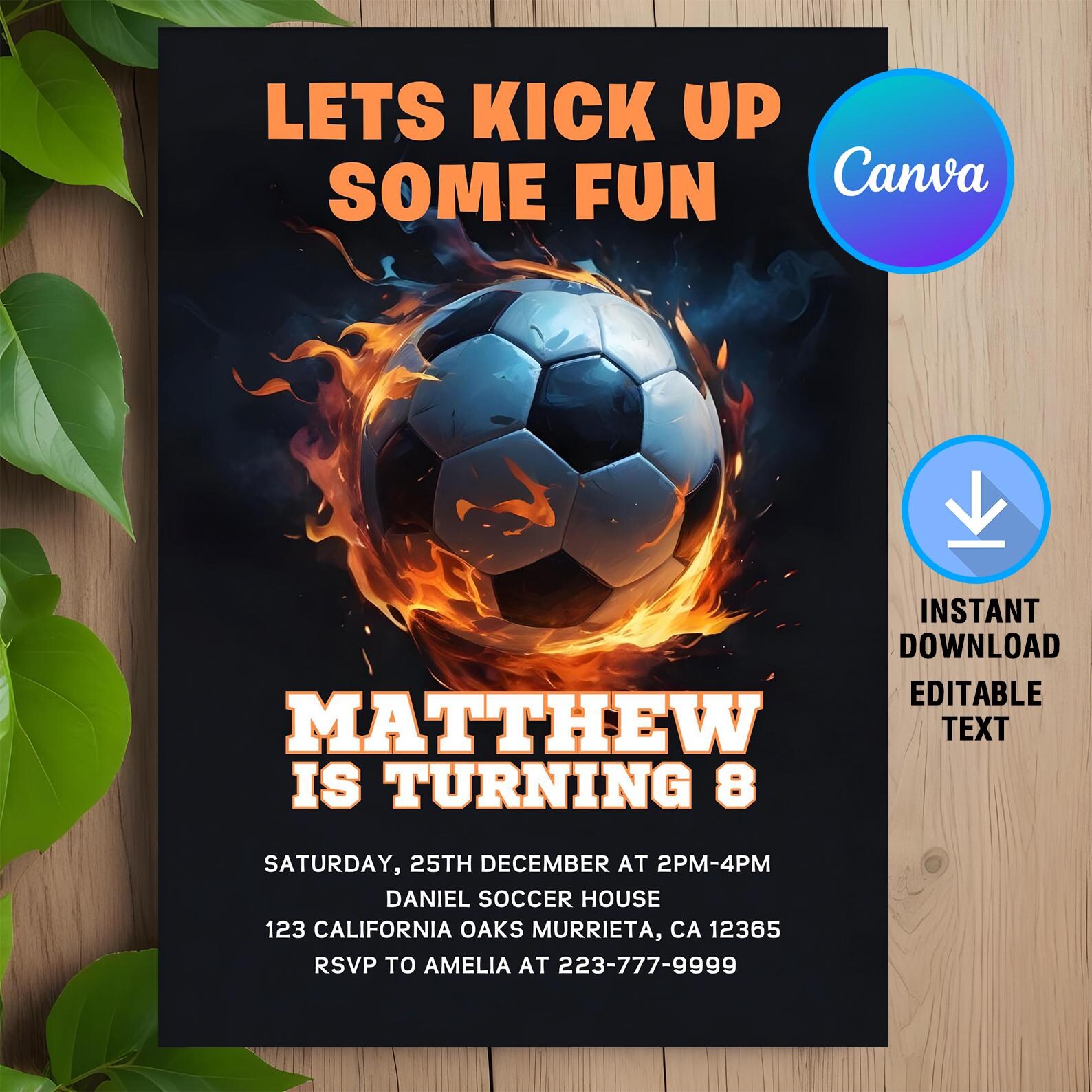 Soccer Birthday Invitation,soccer Invitation, Soccer Birthday,soccer ...