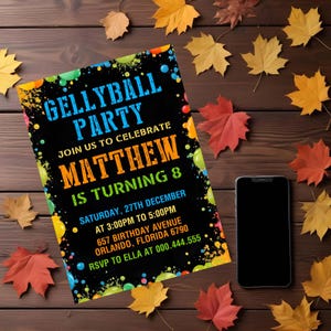 Gellyball Birthday Invitation,gellyball Birthday Party,gellyball ...