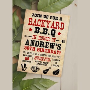 BBQ Birthday Invitation,bbq Invitation,barbecue Invitation,backyard BBQ ...
