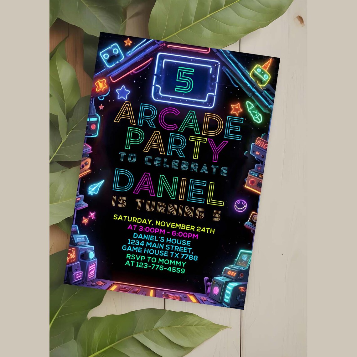 Arcade Party Birthday Invitation,arcade Party Invitation,arcade Party ...