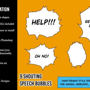 61 Comic Speech Bubbles for Manga, Webtoon, and Comics! .CSH File for ...