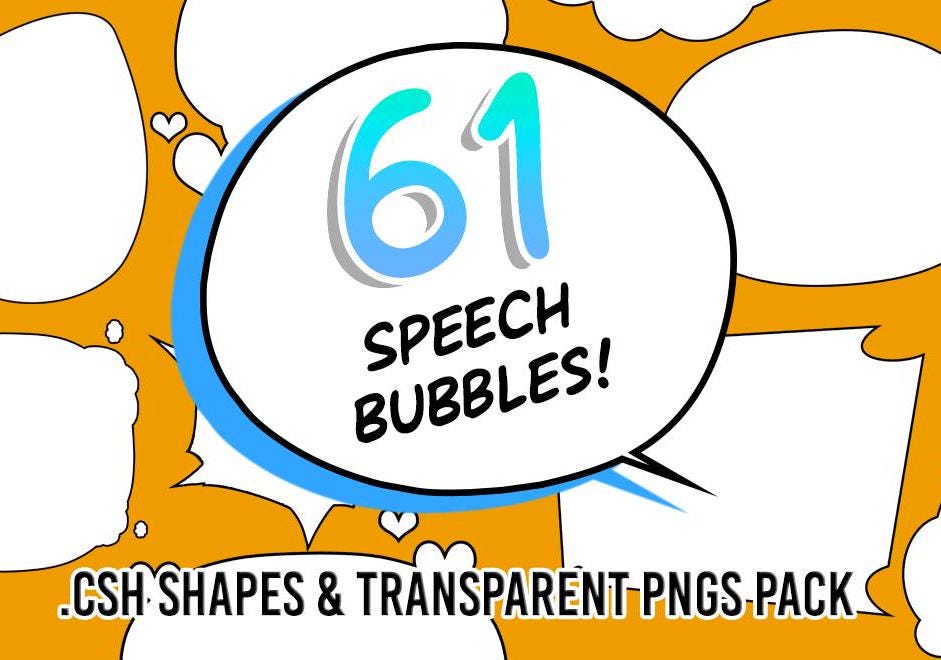 61 Comic Speech Bubbles for Manga, Webtoon, and Comics! .CSH File for ...