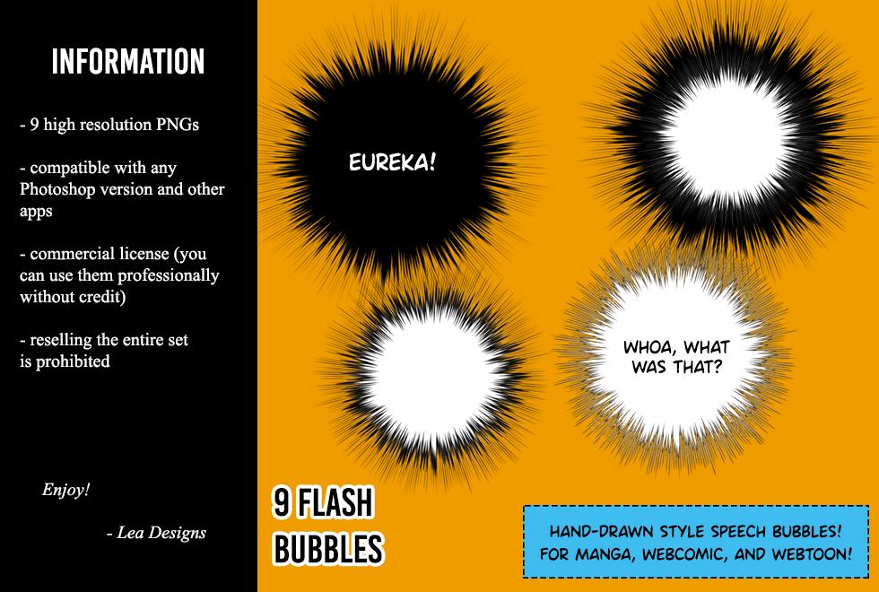 61 Comic Speech Bubbles for Manga, Webtoon, and Comics! .CSH File for Photoshop, Custom Dialogue ...