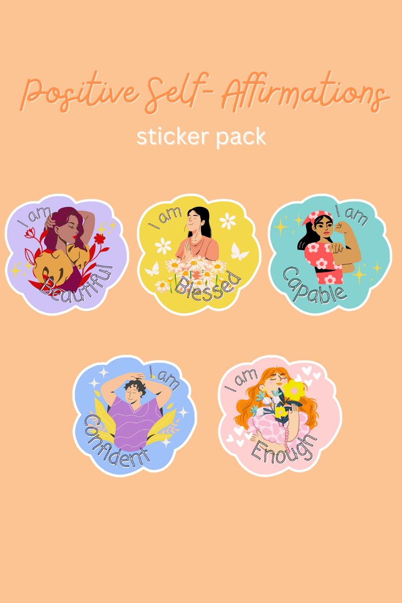 Positive Affirmations Stickers | Women Empowerment, Colorful Quotes ...