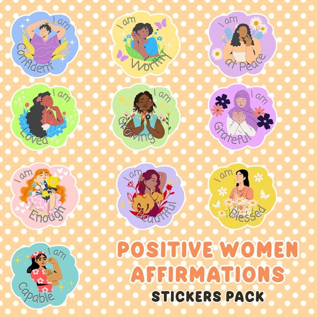 10 "i Am" Positive Women Affirmations Stickers Pack | Cute Colorful ...