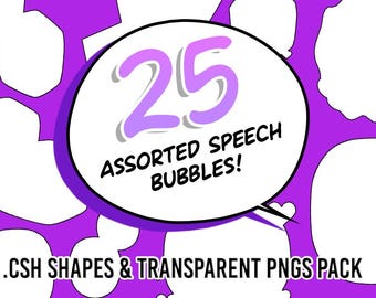 61 Comic Speech Bubbles for Manga, Webtoon, and Comics! .CSH File for ...