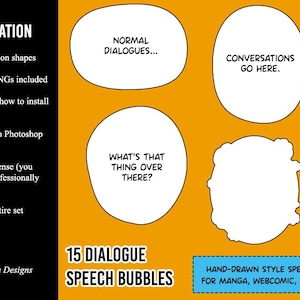 61 Comic Speech Bubbles for Manga, Webtoon, and Comics! .CSH File for ...