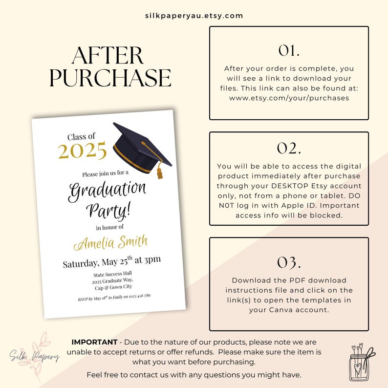 Editable Graduation Invitation Template, Printable High School or ...