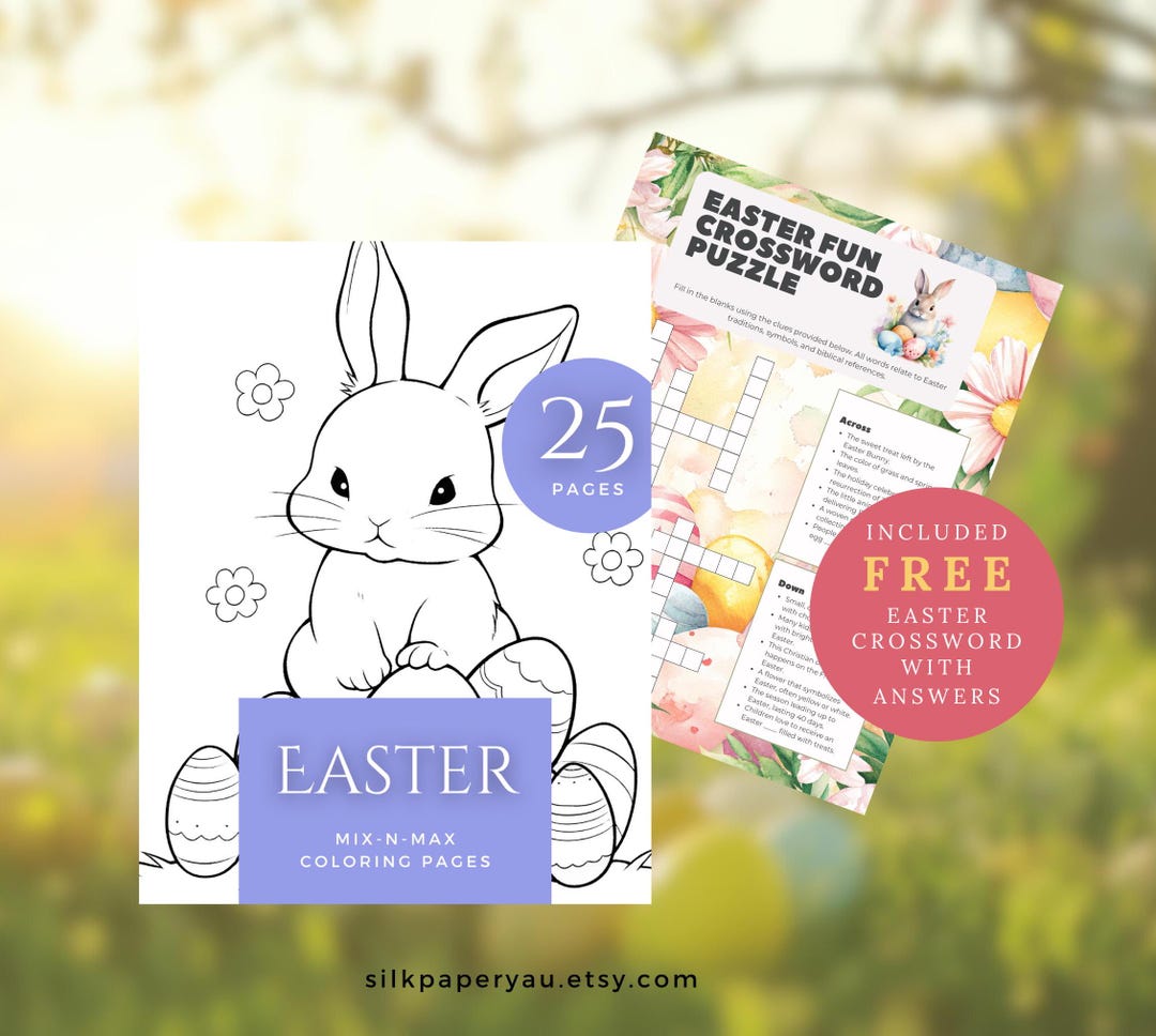 Easter Coloring Pages for Kids, Cute Easter Crossword Activities ...