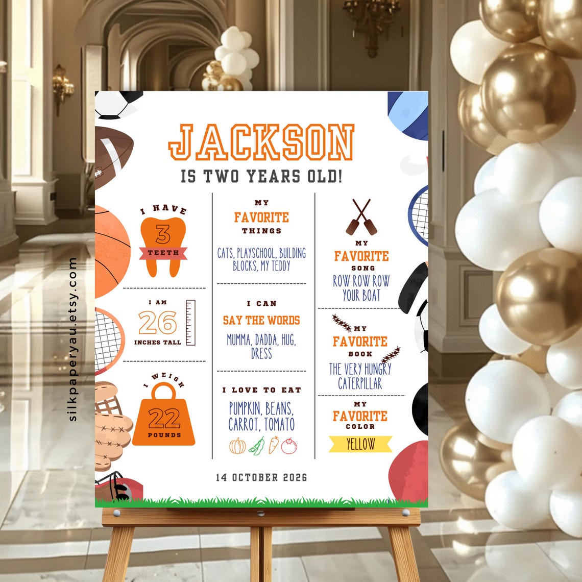 Born Two 2 Ball Birthday Milestone Sign, Sports Themed Party, Let's ...
