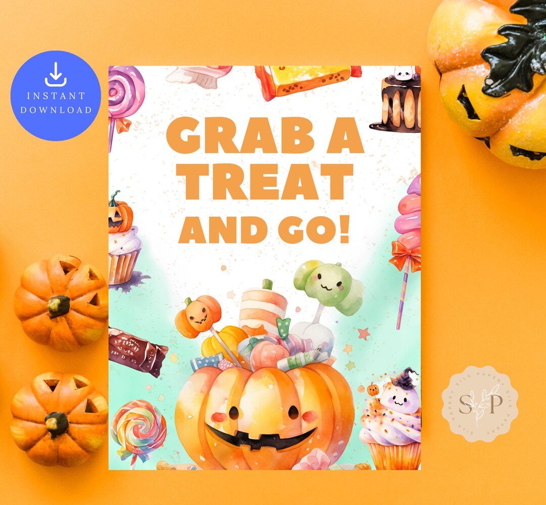 Halloween Welcome Sign, Buffet Snack Table, Tick or Treat Candy Sweets ...