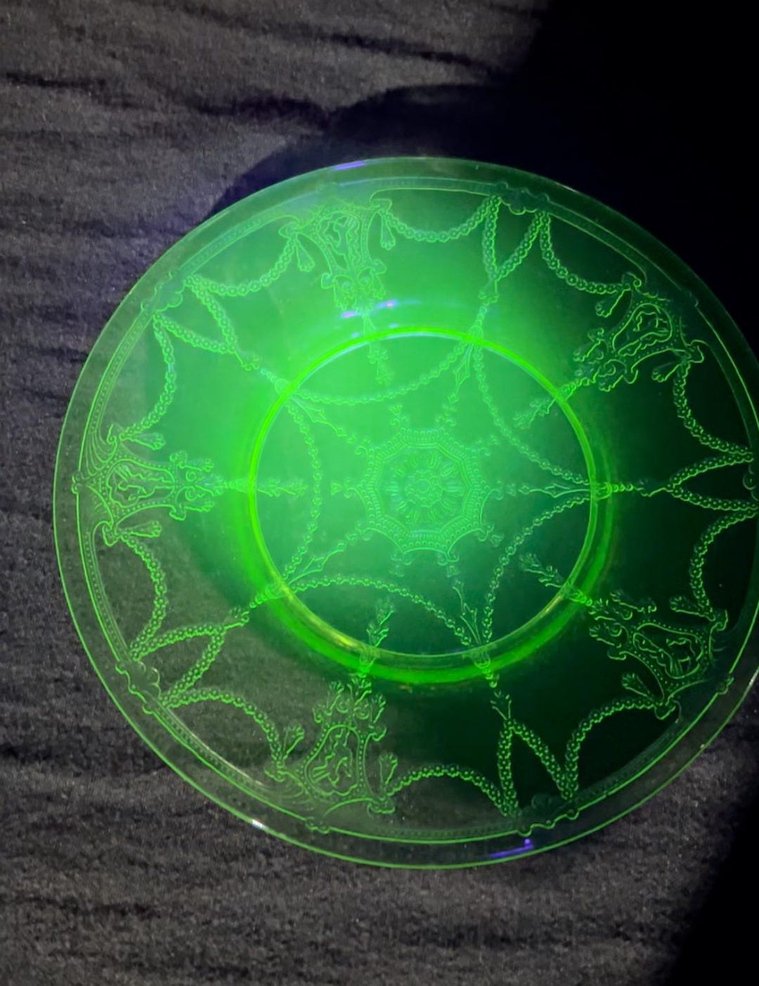 Uranium Glass Plate - Etsy