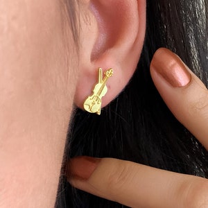 cello earrings studs