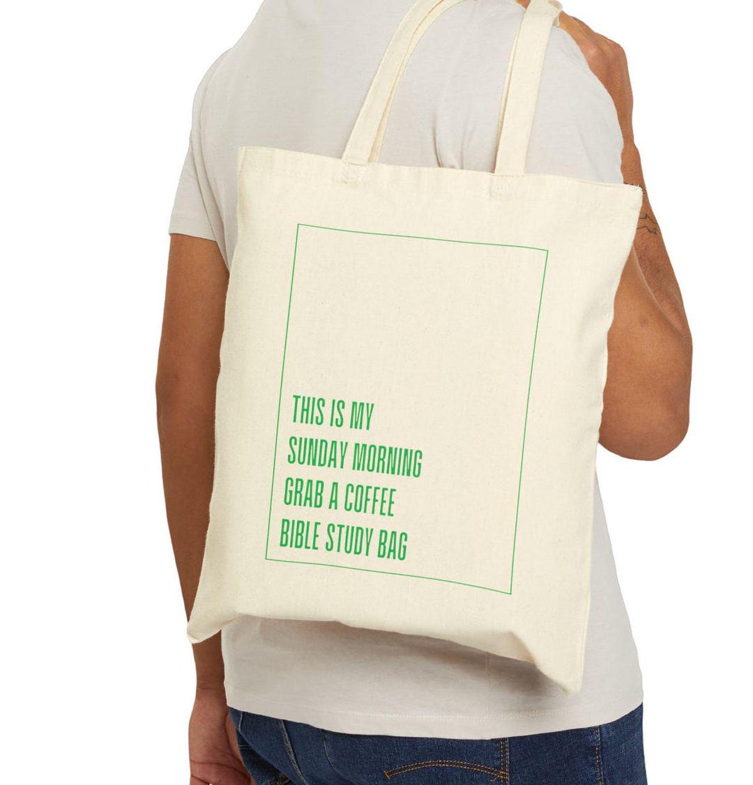 Sunday Morning Bag, Bible Study Canvas Tote Bag, Religious Reusable ...