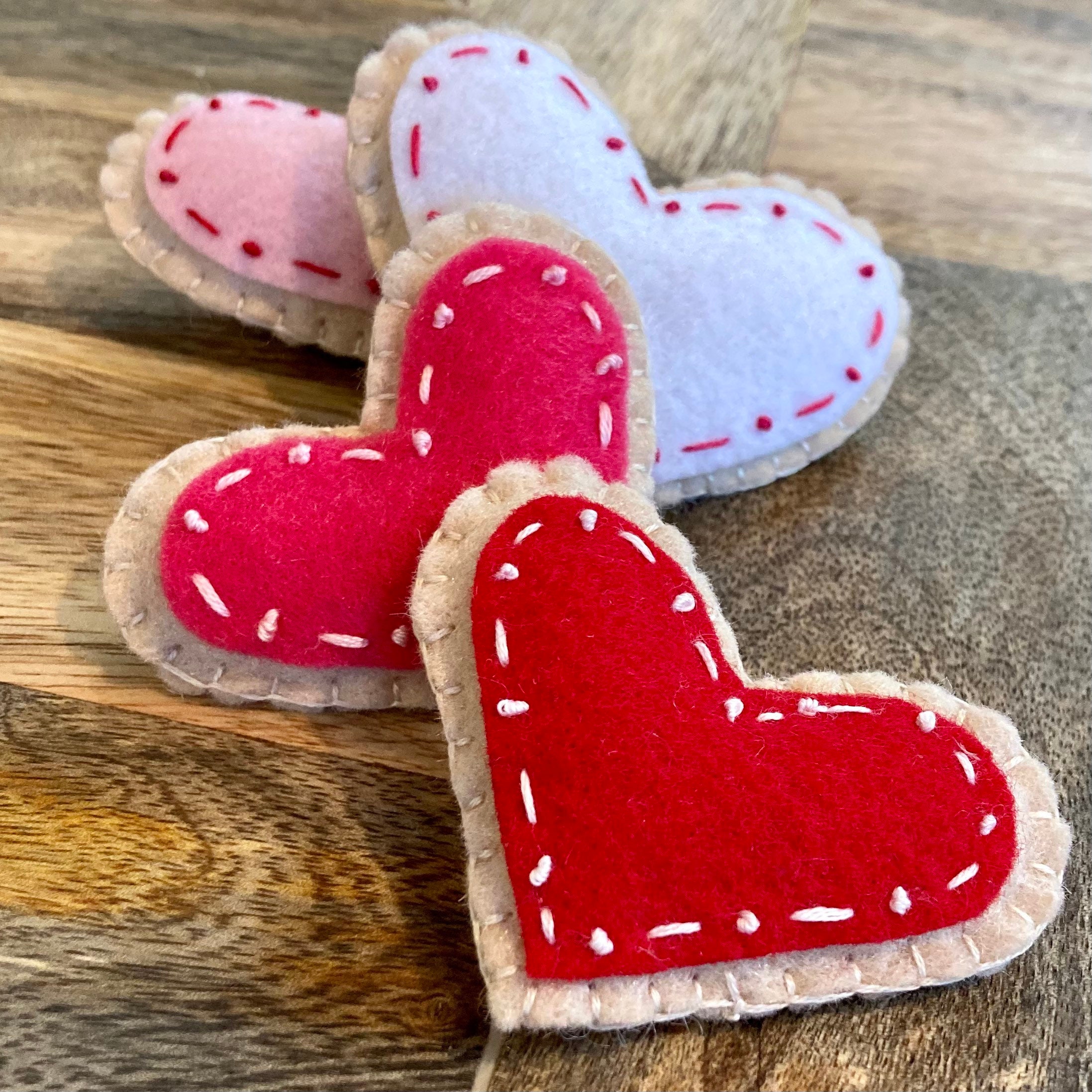 Set of 4 Felt Heart Frosted Sugar Cookies | Etsy