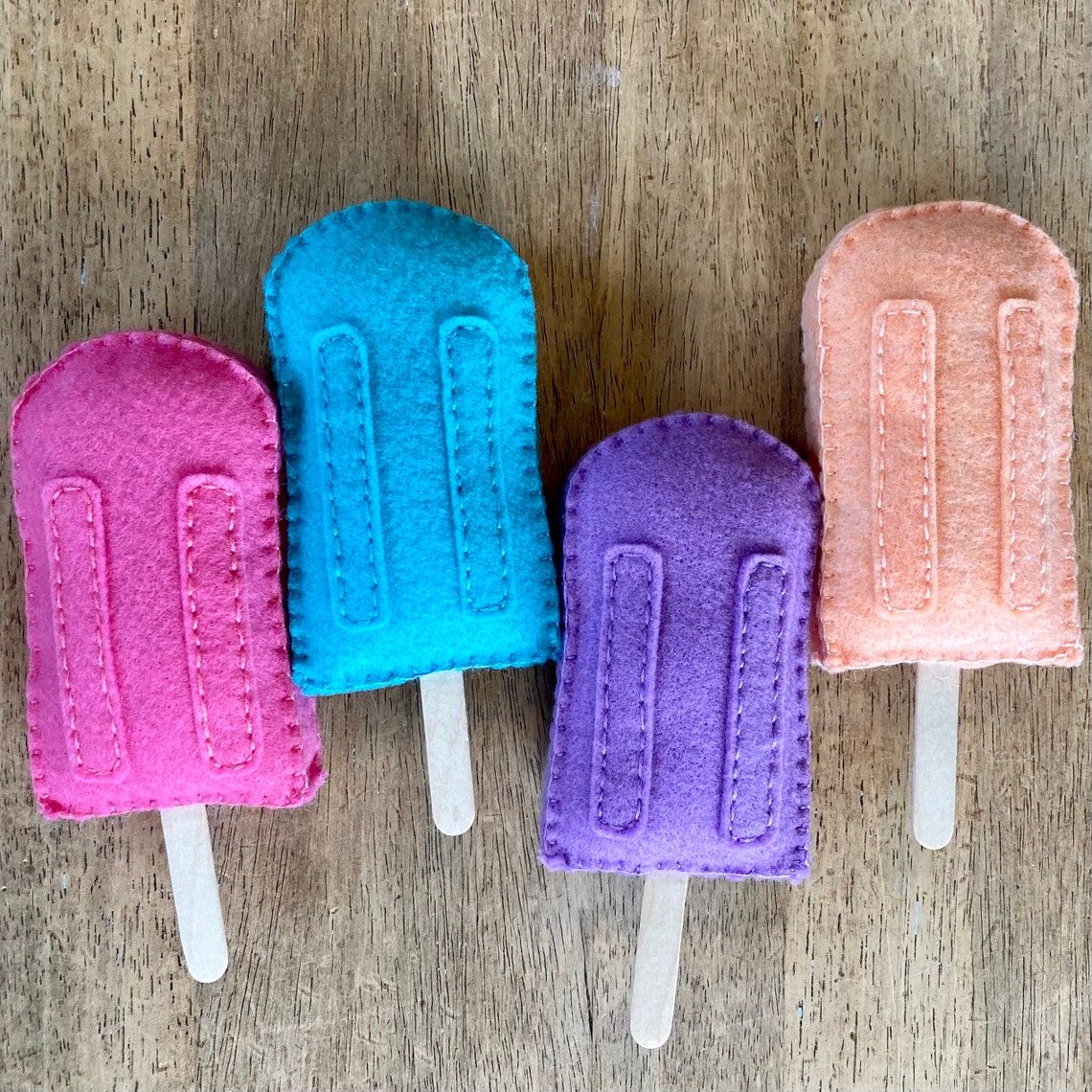 Set of 4 Felt Popsicles | Etsy