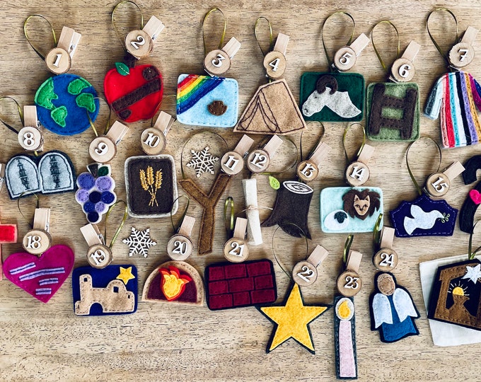 Set of 25 Felt Jesse Tree Ornaments - Etsy