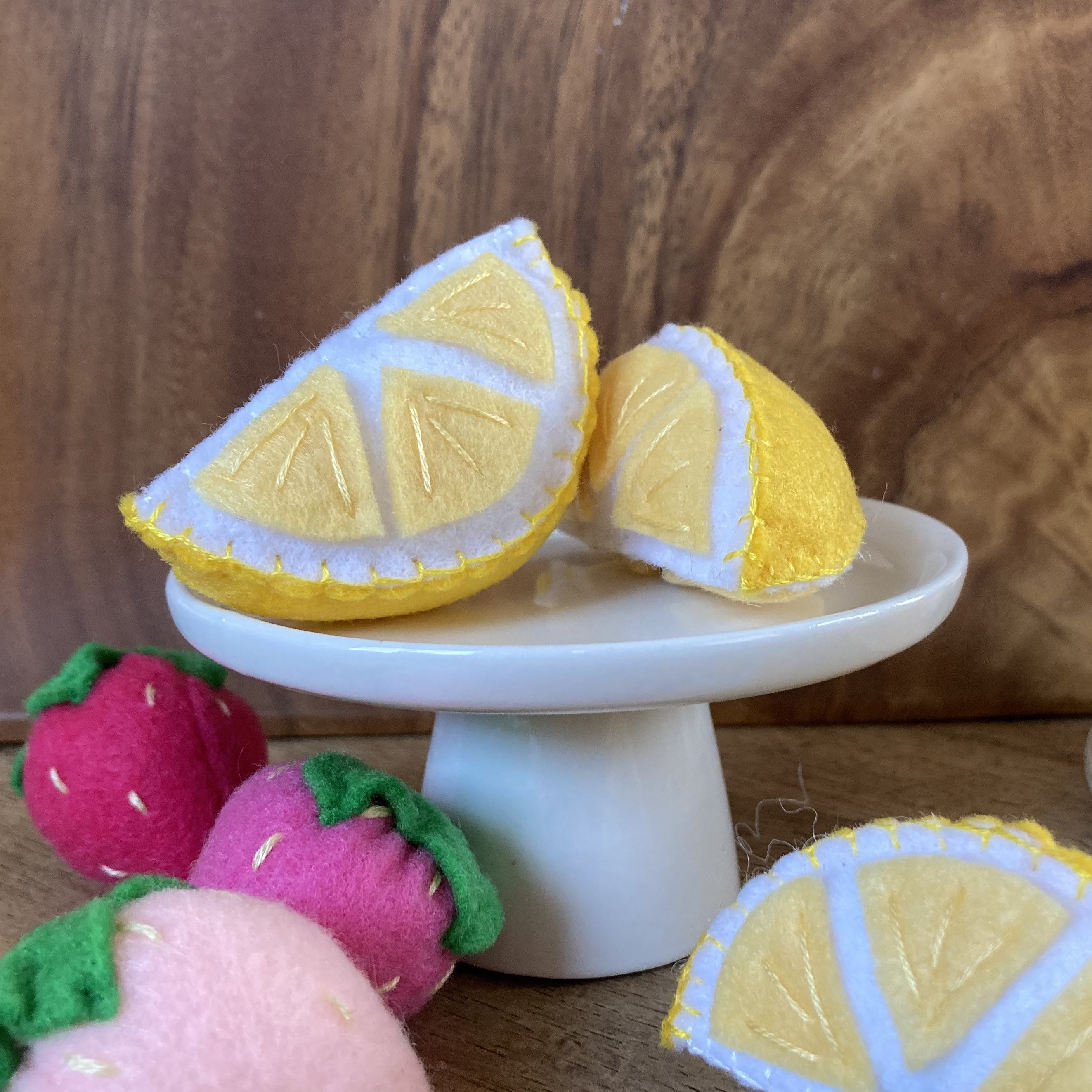 TWO Felt Lemon Slices - Etsy