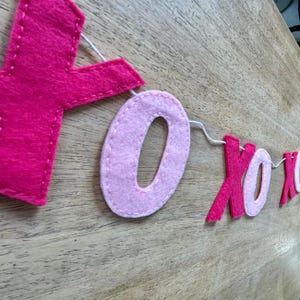 XO XO XO Felt Banner | Valentines Decor | Love Decor| Kiss Hug Kiss Hug ...
