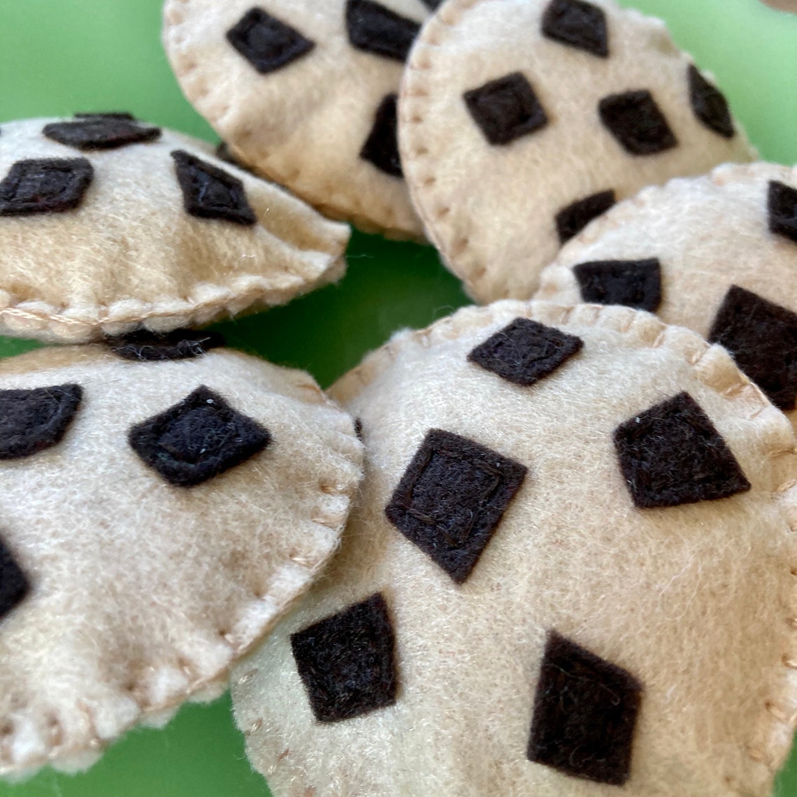 Set of 6 Felt Chocolate Chip Cookies - Etsy