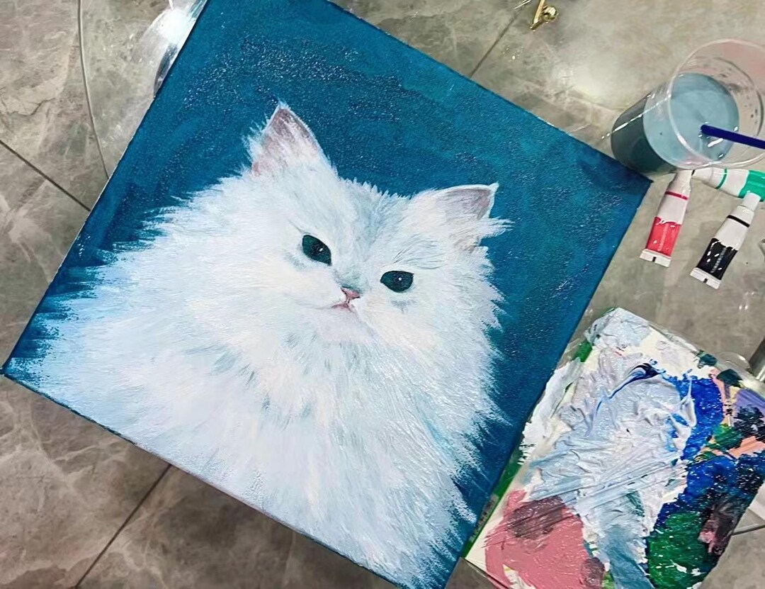 Custom Acrylic Pet Portraits | Hand-painted Dog, Cat Art | Personalized ...